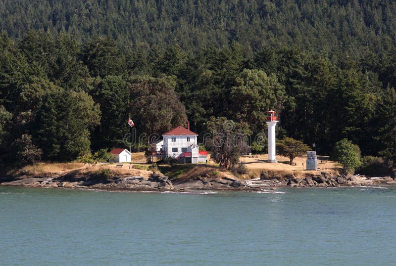 Georgina Point Lighthouse, Mayne Island, British C Stock Image - Image ...