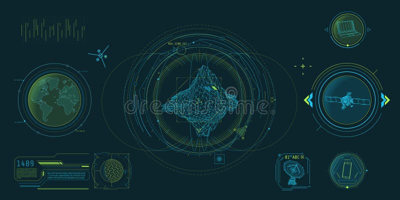 Geoscience HUD Interface Design with Big Data Decoding. Stock Vector ...