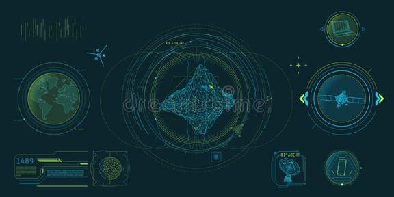 Geoscience HUD Interface Design with Big Data Decoding. Stock Vector ...