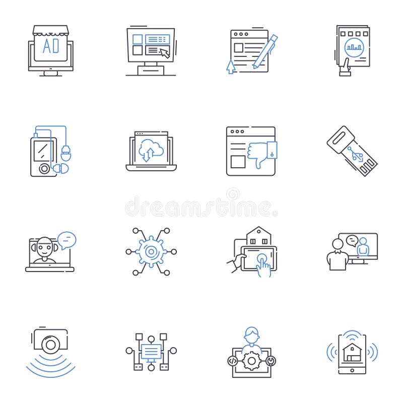 Geospatial Analysis Line Icons Collection. Cartography, GIS, Spatial ...