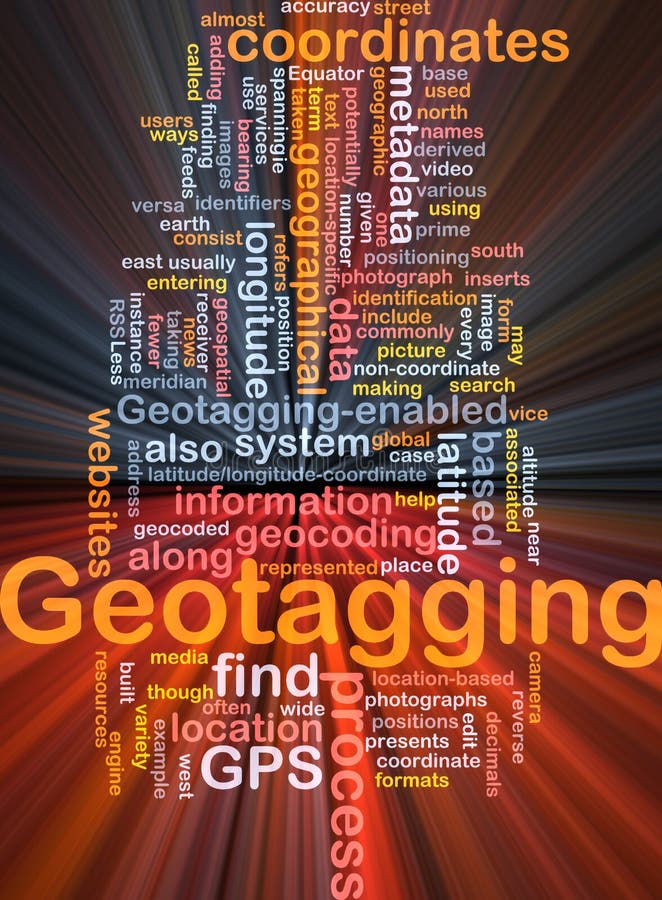 Geotagging Coordinates Background Concept Glowing Stock Illustration ...