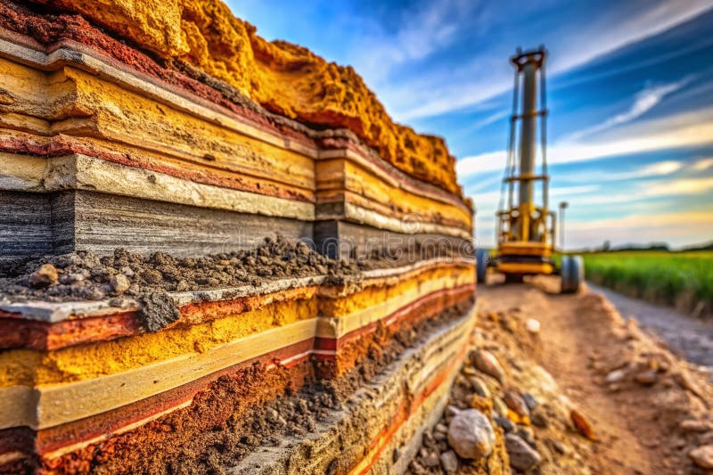 Geotechnical Drilling Sample Closeup View of Clayey Sand Soil ...