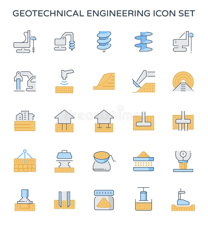 Geotechnical Engineering Icon Stock Vector - Illustration of industrial ...