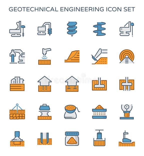 Geotechnical Engineering Icon Stock Vector - Illustration of layer ...