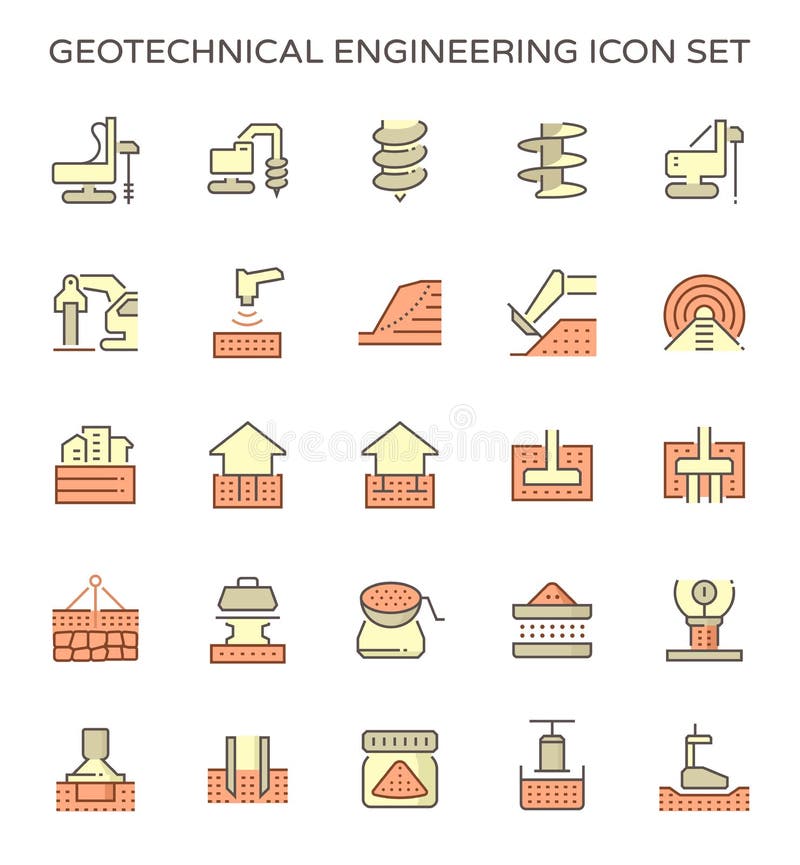 Geotechnical Engineering Icon Stock Vector - Illustration of drill ...