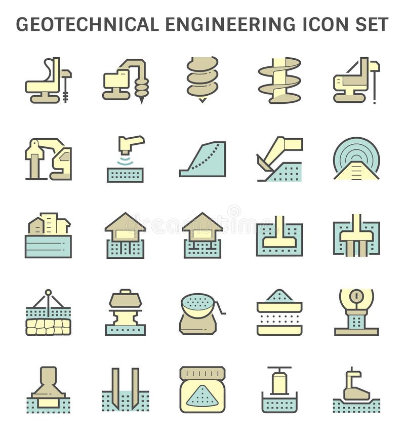 Geotechnical Engineering and Soil Testing Vector Icon Stock Vector ...