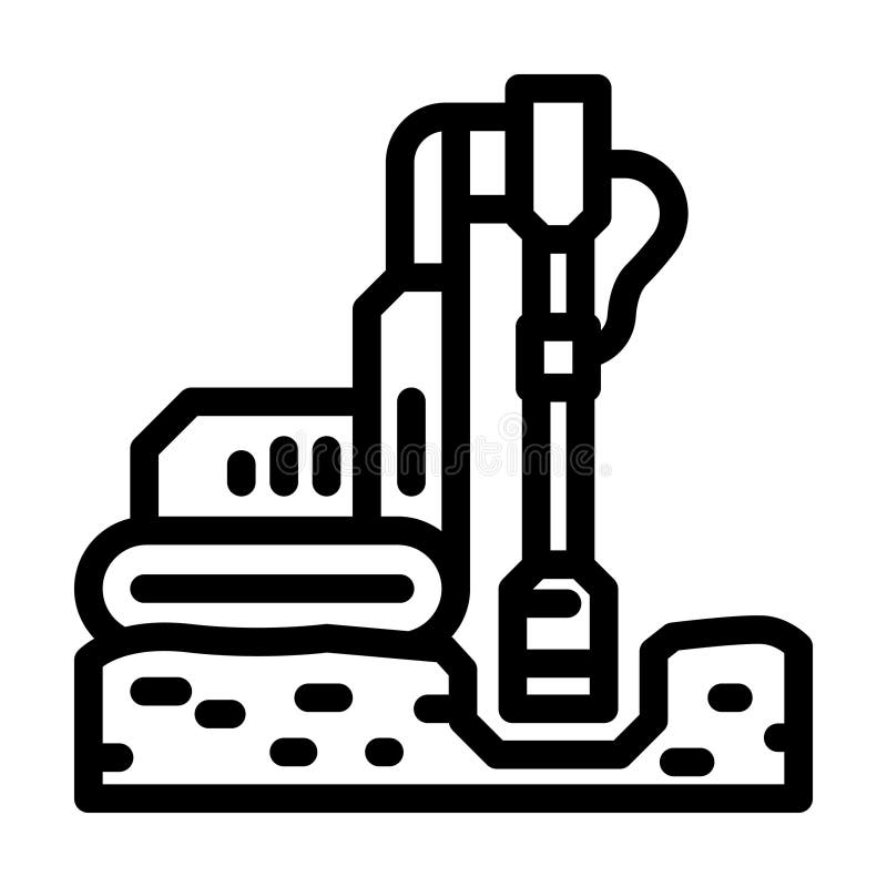 Geotechnical Study Mining Line Icon Vector Illustration Stock Vector ...