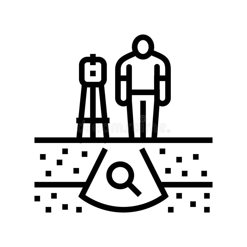 Geotechnical Study Mining Line Icon Vector Illustration Stock ...