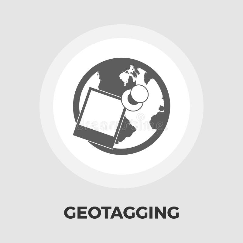 Geotegging flat icon stock vector. Illustration of photograph - 96203179