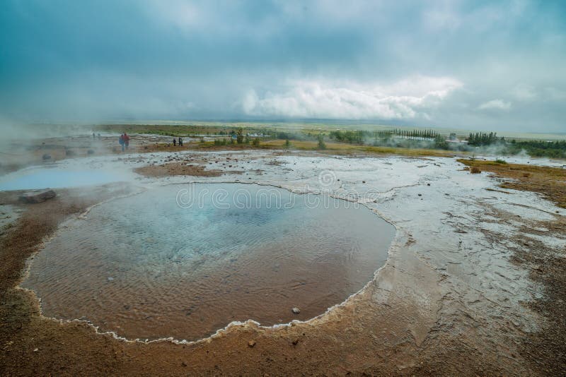 Geothermal Activity Landscape Stock Image - Image of hotspring, lake ...
