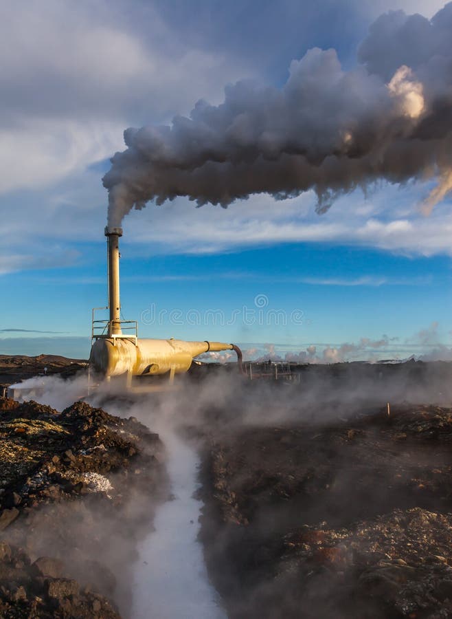 Geothermal borehole stock image. Image of energy, clouds - 37667057