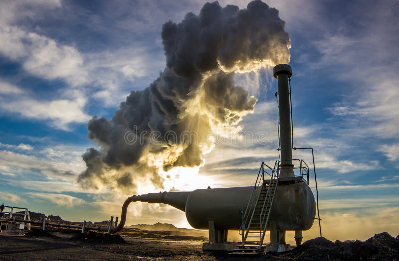 Geothermal borehole stock photo. Image of metal, environment - 37676624
