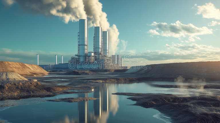 Geothermal Energy Extraction Process Stock Photo - Image of electricity ...