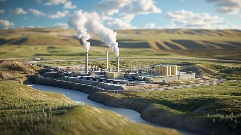 Geothermal Energy Extraction Process Stock Photo - Image of aviation ...