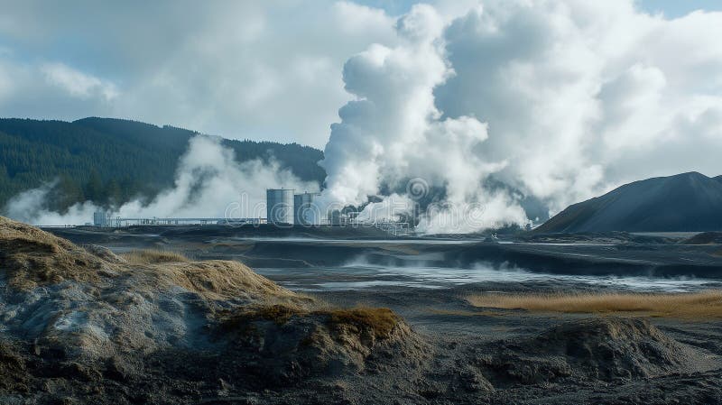 Geothermal Energy Extraction Process Stock Image - Image of compaction ...