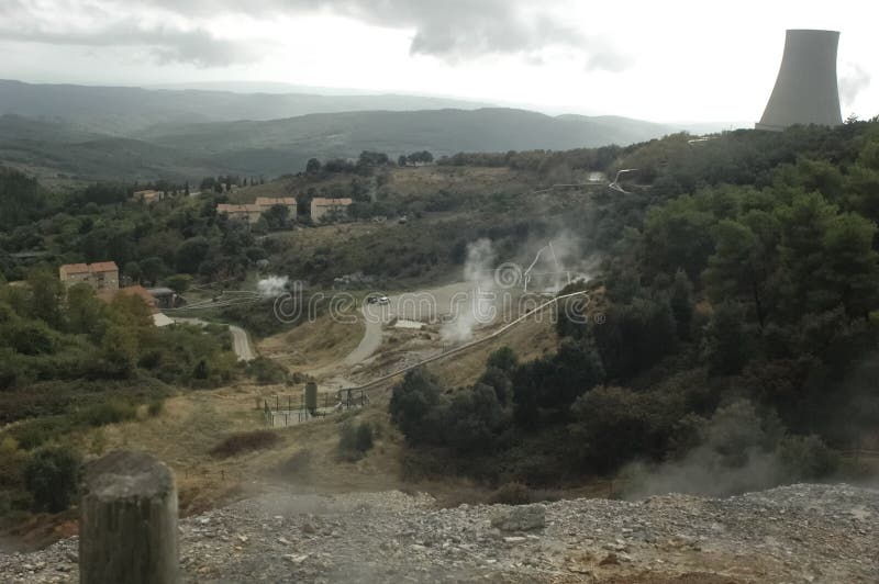 Geothermal Energy Power Plant in Italy Stock Photo - Image of tuscany ...