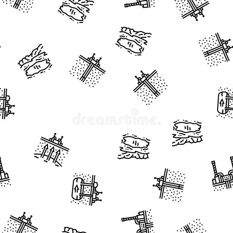 Geothermal Energy Power Plant Seamless Pattern Vector Stock Vector ...