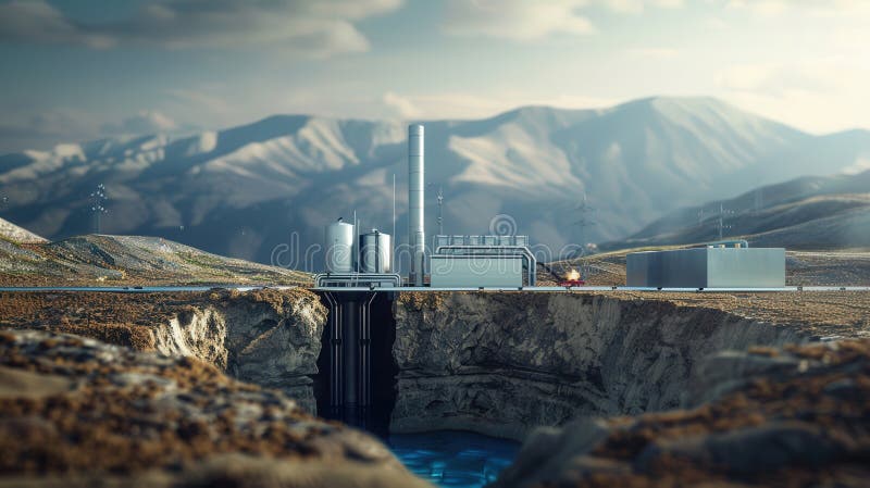 Geothermal Energy is Produced by Tapping into Deep Stock Image - Image ...