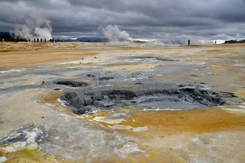 Geothermal Field with Geyser at Whakarewarewa Village, New Zealand ...