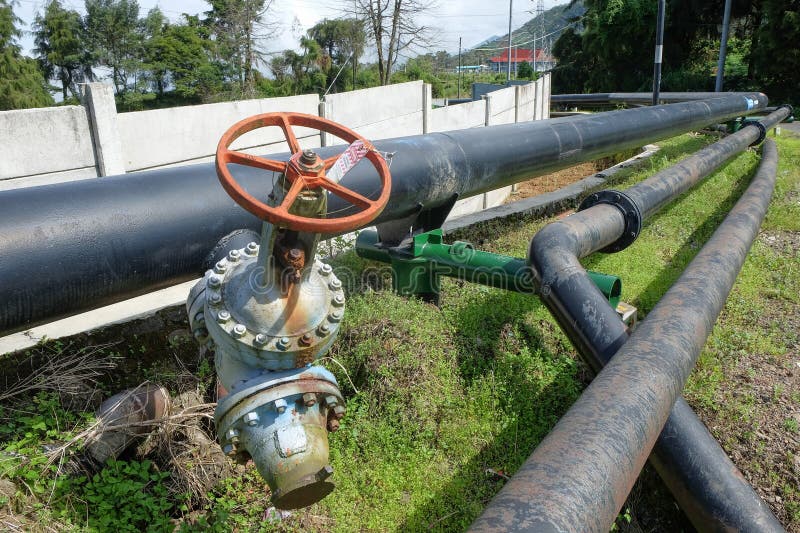 Geothermal Gas Pipeline Control Valve Stock Image - Image of pipe ...