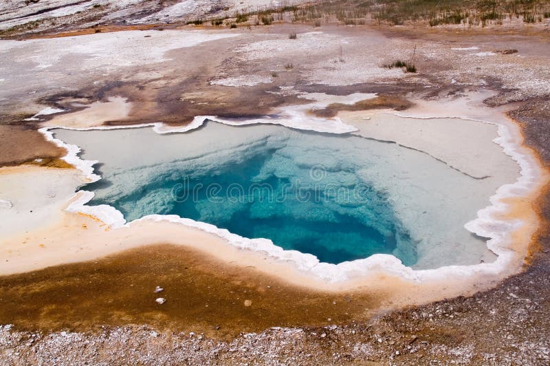 Yellowstone Geothermal Geyser Stock Photo - Image of outdoor, steam ...
