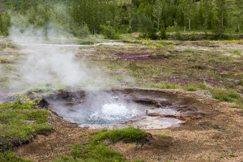 Geothermal hot spring stock image. Image of geysir, spray - 58389123
