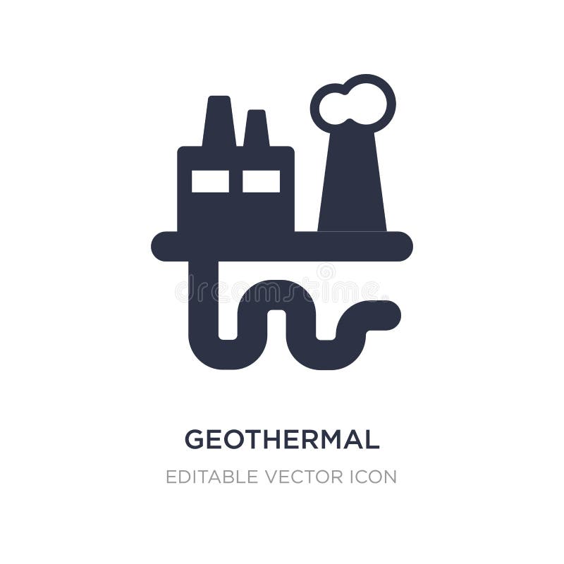 Geothermal Energy Icon on White Background. Simple Element Illustration ...
