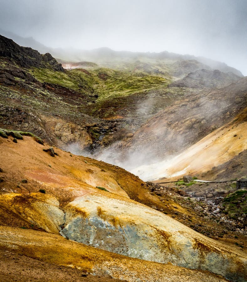 Geothermal Landscape at Krysovic Iceland Stock Image - Image of ...