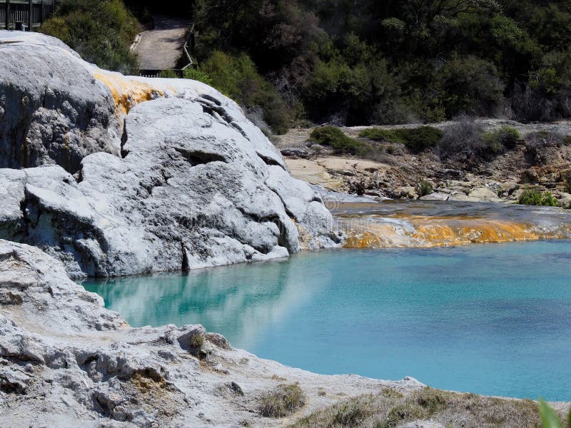 Geothermal pools stock photo. Image of bubbling, blue - 165276388