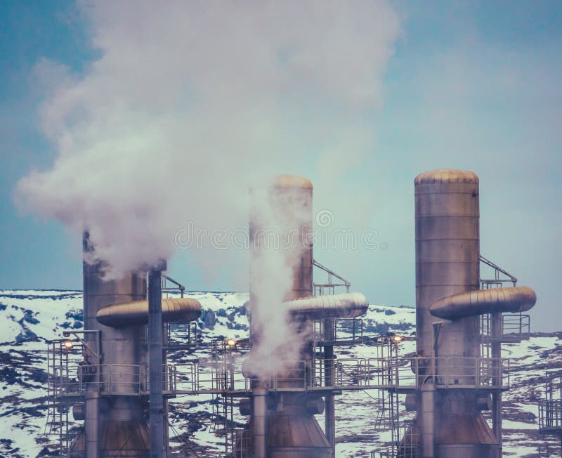 Geothermal Power Station stock photo. Image of cold - 161627140