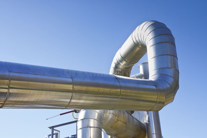 Geothermal Power Pipe Structure Stock Image - Image of blue, technology ...