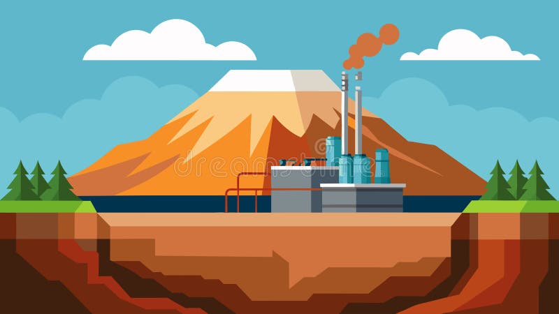A Geothermal Power Plant is Built into the Side of a Dormant Volcano ...