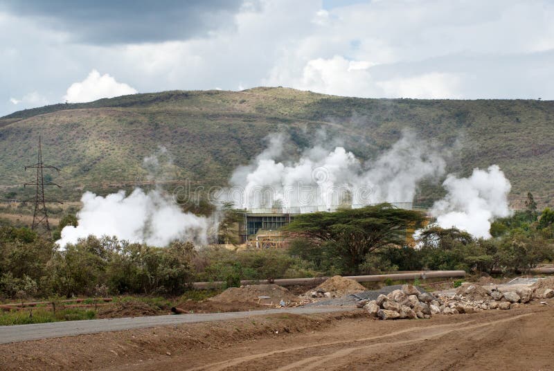 Geothermal Power Plant in Kenya Stock Photo - Image of plant, steam ...