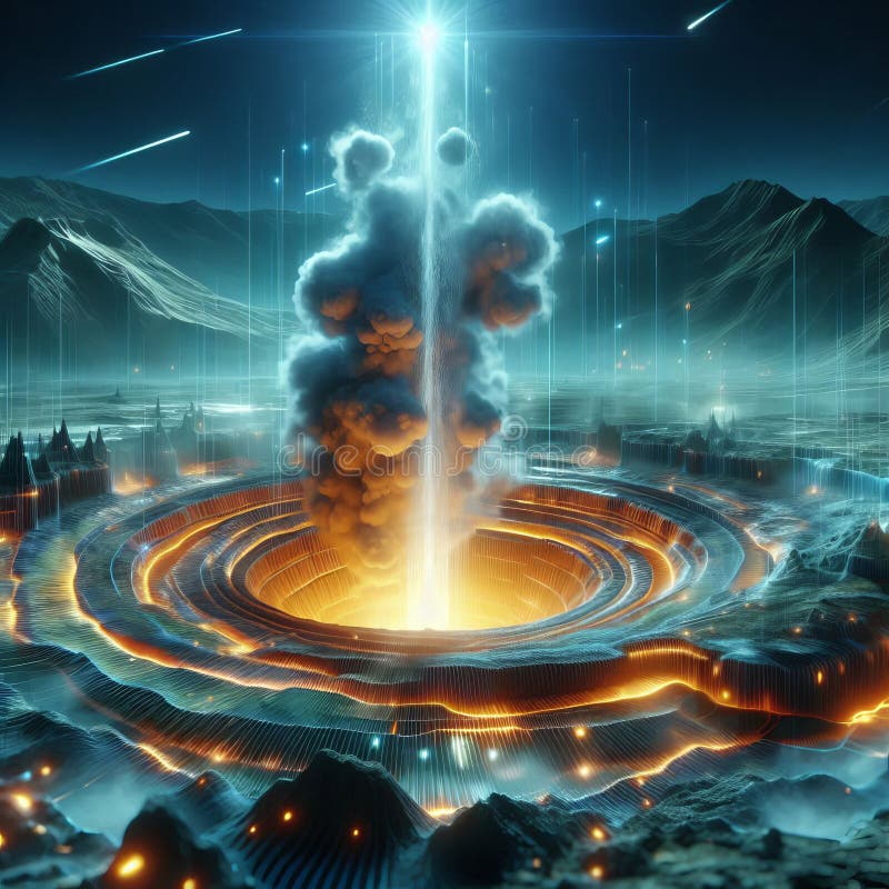 Geothermal Vent Holographic Visualization of a Geothermal Vent H Stock ...