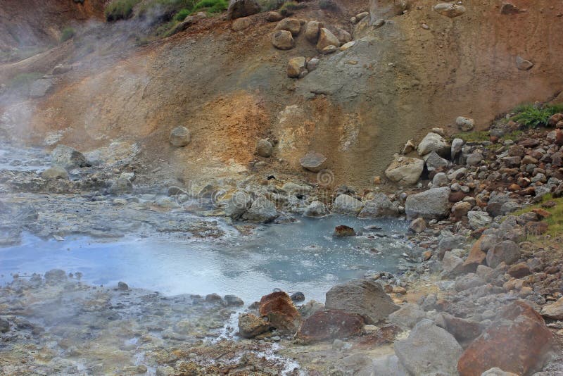 Geothermic Hot Pool in the Region of Krysuvik Stock Photo - Image of ...