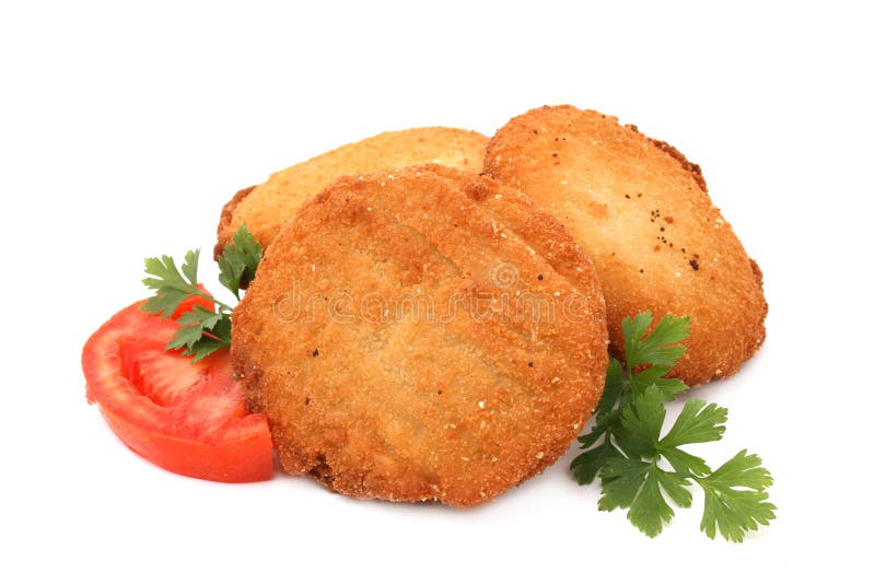 Gepaneerde vlees of vissen stock foto. Image of geïsoleerd - 23146544
