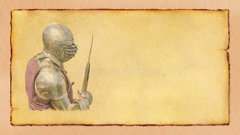 Gepanzerter Ritter Mit Streitaxt - Retro- Postkarte Stockfoto - Bild ...