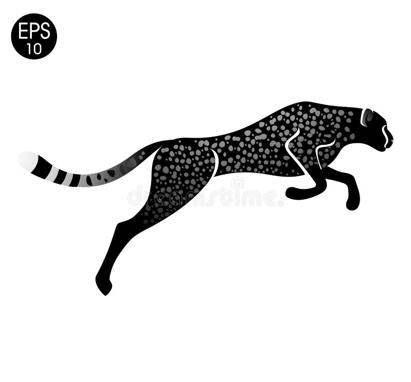 Gepard-schneller Lauf Logo Vector Guepard-Illustration Vektor Abbildung ...