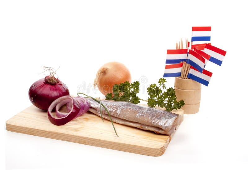 Typische Nederlandse Gezouten Geroepen Haringen Maatje of Zoute Haring ...