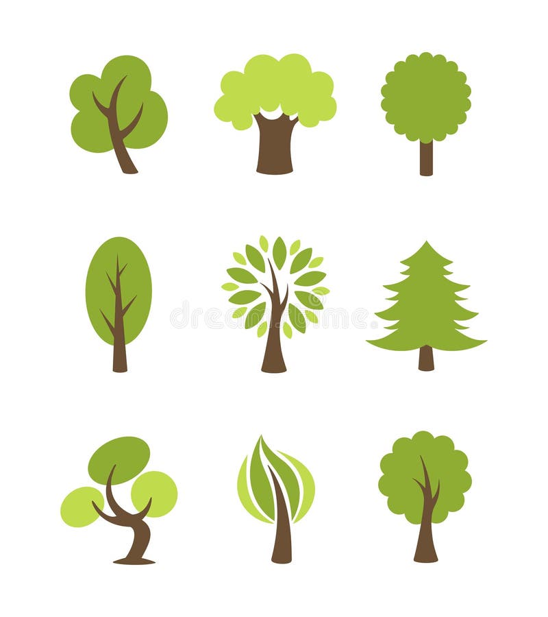 Het Groene Pictogram Van De Boom Vector Illustratie - Illustration of ...