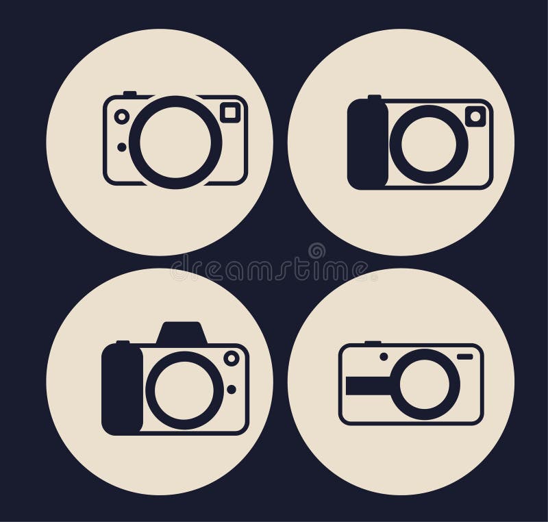 Camera's vector illustratie. Illustration of studio, pictogrammen ...