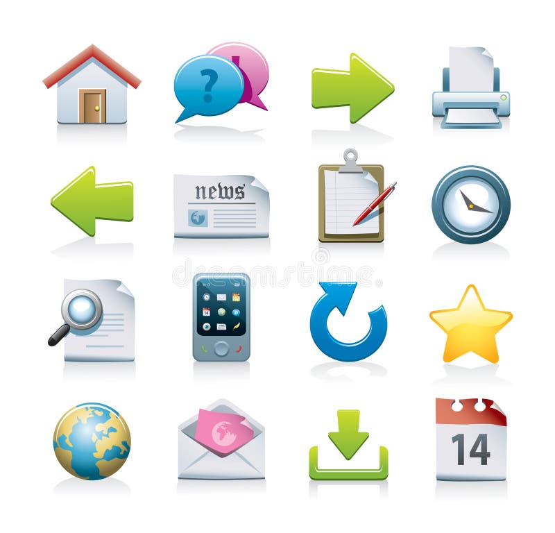 Geplaatste De Pictogrammen Van De Computer Vector Illustratie ...