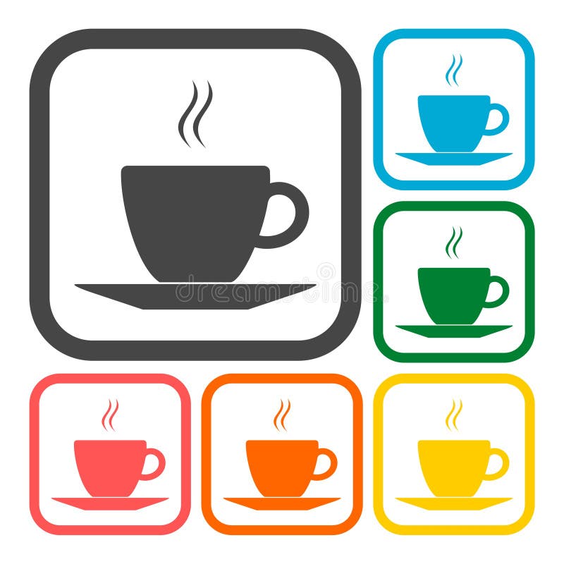 Geplaatste De Pictogrammen Van De Koffie Stock Illustratie ...