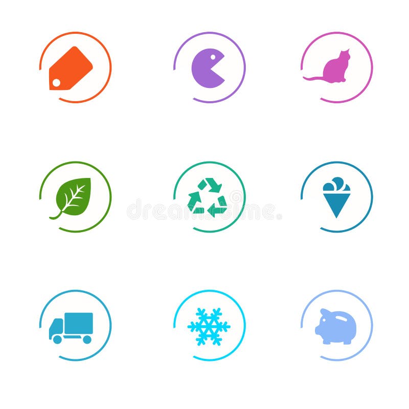 Geplaatste De Pictogrammen Van De Markt Stock Illustratie ...