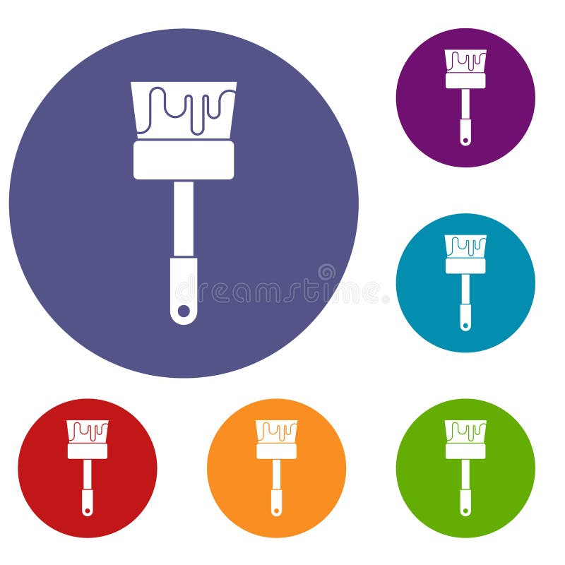 Geplaatste De Pictogrammen Van De Verfborstel Vector Illustratie ...