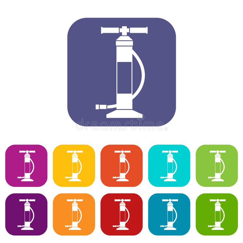 Pump-pictogrammen Ingesteld, Tekenstijl Vector Illustratie ...