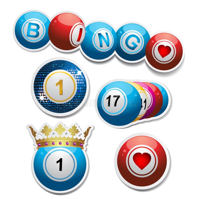 Bingo sticker set vector illustratie. Illustration of grafisch - 23560789