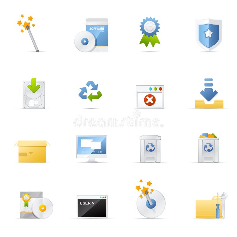 Geplaatste Het Pictogram Van Vecto - Software En Toepassing Stock ...