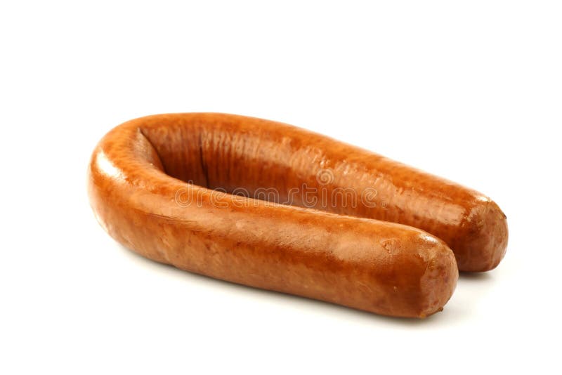 Geräucherte Wurst stockfoto. Bild von salzig, abendessen - 12417840