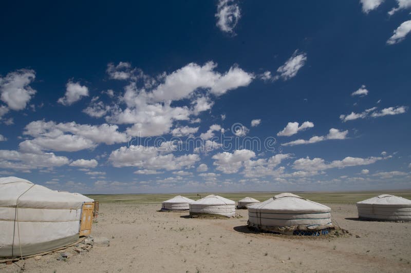 Ger Camp Resort, Gobi Desert Stock Photo - Image of heat, cloudy: 7470656